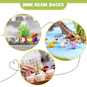 HAVAGDTM 120 PCS Mini Ducks Miniature Duck Figures for Ornament Miniature Garden Aquarium Mini Ducks DIY Handmade School Project Party Favor