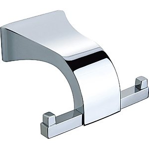 Dowell Solid Brass Double Hooks, Chrome Finish (1002 02 01)