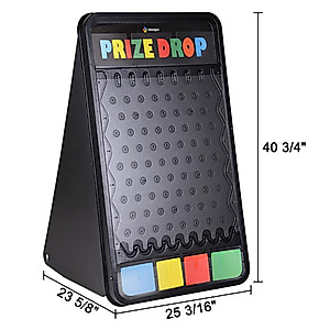 WinSpin 41"x25" Prize Drop Board Foldable Stand Disk Drop Board Game with 12 Playing Pucks for Carnival Tradeshow Party, (with Multi-Colored LED Light)