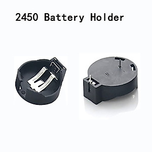 rgzhihuifz 10 Pcs CR/LIR2450 Horizontal Coin Button Battery Holder Black Container Case