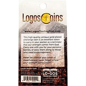 The Lord's Prayer and Pray Without Ceasing, Antique Gold-Color Plated Challenge Coin, Our Father Who Art in Heaven Matthew 6:9-13 Gift