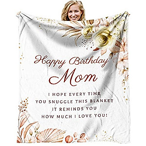 Jnufoju Birthday Gifts for Mom, Mom Birthday Gifts from Daughter, Moms Birthday Gift Ideas, Mothers Birthday Gifts from Son, Unique Gifts for Mom Birthday, Mom Bday Gift Throw Blanket 60 x 50 Inch