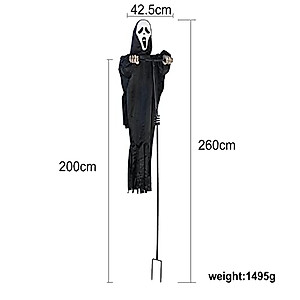 LarpGears Scarecrow Screaming Ghost Halloween Scary Ghost of Death Ghost Flying Scarecrow Home Decoration for Outdoor Garden, Porch,Yard (Black)