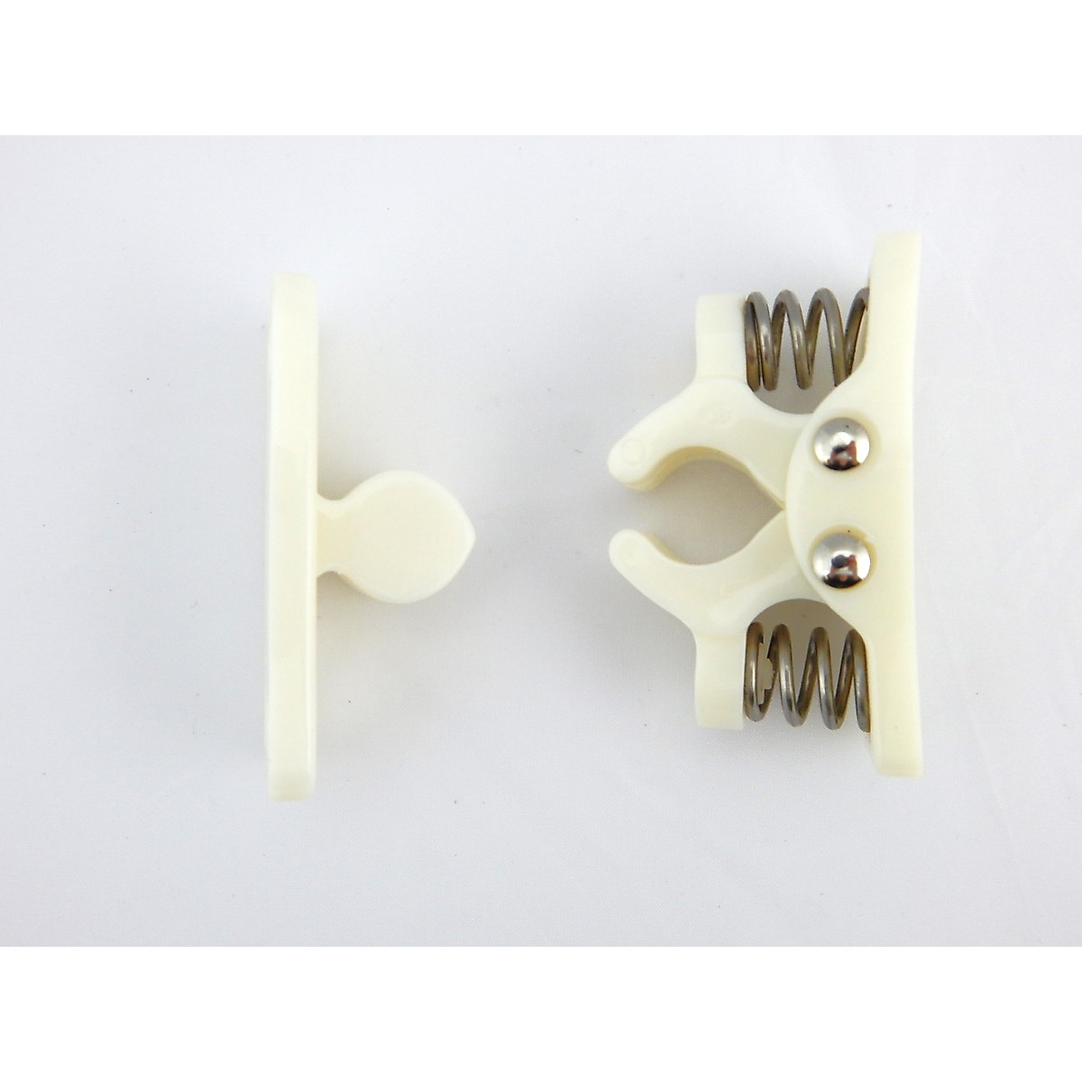 Red Hound Auto 1 Spring Loaded Door Holder White Nylon Assembly for Lockers and Entry Doors RV Truck Trailer Motorhome 2-1/2 Inches Long Complete Set