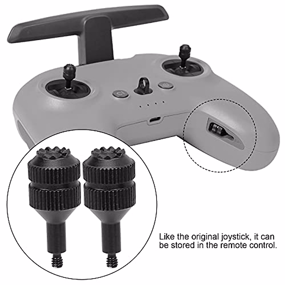 Liyeehao Aluminum Controller Joysticks, Controller Joysticks Aluminium Alloy for Metal Joystick Protector for Model Airplane Accessories(Black)