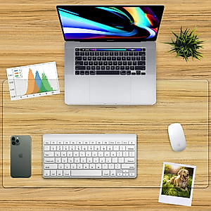 Awnour Clear Desk Mat on top of desks - 24 x 14 inches - Clear Transparent Plastic Desk Protector - Desk Writing Mat for Office and Home