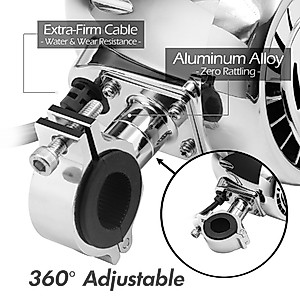 GoHawk AS5-X All-in-One 600W Built-in Amplifier 5 in. Full Range Waterproof Bluetooth ATV RZR UTV Stereo Speakers Audio Amp System AUX USB, 1.5 to 2" Rollcage Bar Polaris 4 Wheeler Can-Am