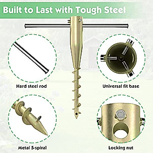 Portable Umbrella Base,Heavy Duty Beach Metal Umbrella Sand Anchor for Flag, Christmas Tree, Umbrella, Fishing Rod, Outdoor Park Patio Beach Umbrella Stake for Use in Ground, Soil, Grass, Sand