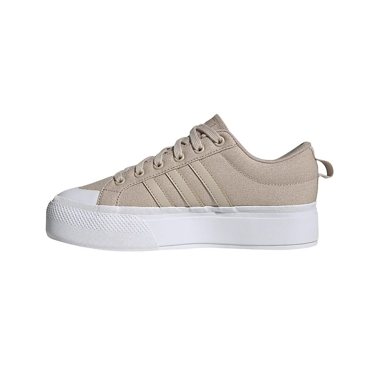 adidas Women's Bravada 2.0 Platform Shoe Skate, Wonder Beige/Wonder Beige/White, 9