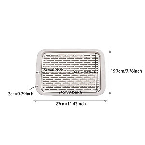 SYCOOVEN Drain Board, Countertop Drain Tray Tea Double Layer Home Organizer Serving Cup Mug Dish Rack(White,Size:S)