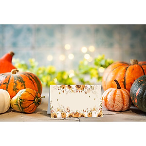 Halloween Table Place Cards, Name cards ,Place Cards for Table Setting,Food Tent Labels,Tented Blank Table Cards, Banquet Tables, Buffet Food Label, Parties,Scored for Easy Folding, 25 Pack（B04）