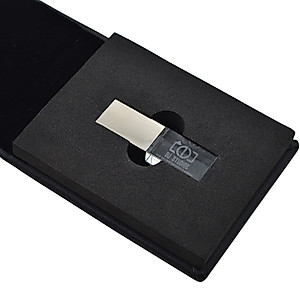 Black Leather Flash Drive case with Personalized LOGO for Wedding Photographer Client Gift , USB Case packing (No Logo Imprint)