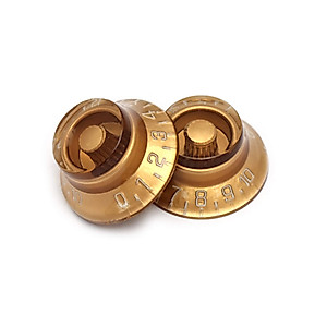 Metallor Electric Guitar Top Hat Knobs Speed Volume Tone Control Knobs Compatible with Les Paul LP Guitar Parts Replacement Set of 4Pcs. (Gold)