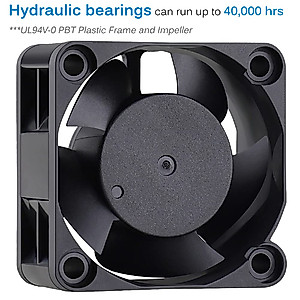 GDSTIME 40mm Fan, 12V 3Pin Fan, 40mm x 40mm x 20mm 4020 Brushless CPU Cooler (2-Pack)