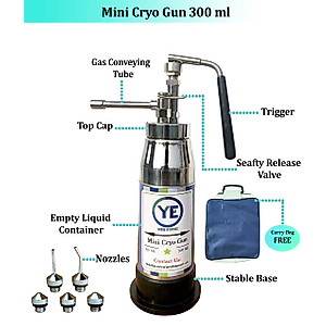 Mini Cryo Gun Liquid Nitrogen Sprayer New Improved Version for Dermatology, Cryo Capacity 300 ML Prof. Use Spray