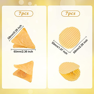 OLYCRAFT 14pcs 2 Styles Funny Chip Clips Plastic Potato Chip Clip Imitation Sealing Food Clips Potato Chip Bag Closure Clips for Kitchen Storage Snack Bags - Triangle & Oval