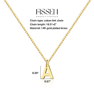FISSEN JEWELRY Initial Necklaces for Women Trendy Letter Necklace 14K Gold Plated Initial Choker Necklace Dainty Gold Necklace Personalized Gifts for Women Girls