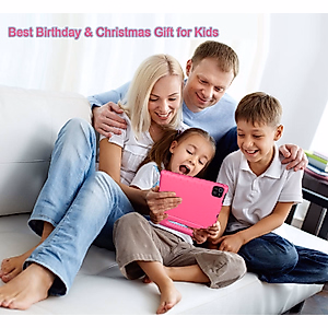 NOBKLEN Kids Tablet 10 Inch with Android 13, 4GB RAM 64GB Storage, Parental Controls, Educational Apps, Dual Camera, WiFi 6, 8000mAh Battery, Kid-Proof Case