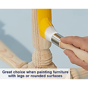 Zibra Round Paint Brush for Curved Surfaces and Ornate Details, 1 in, White, Pro Grade