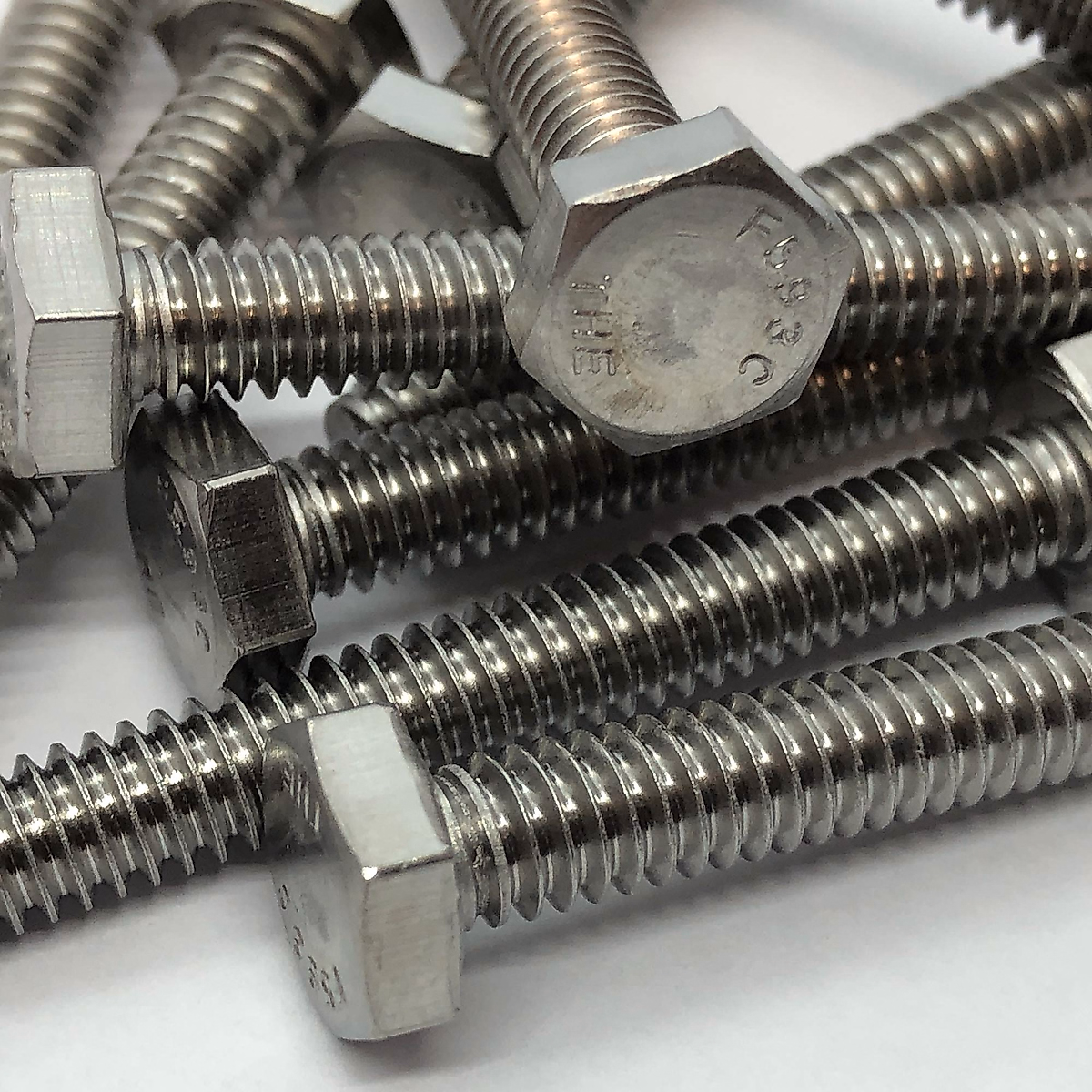 1/4" x 2.5" - 20. 304-STAINLESS Steel - HEX Head Bolt - 304 Grade. General Purpose - Hurricane Bolt (10)
