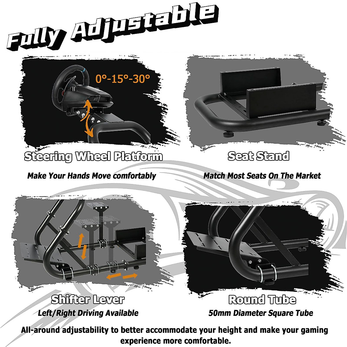 Dardoo G920 Racing Simulator Cockpit Sim Racing Cockpit Fits for Logitech G920 G29 G923,Thrustmaster T818 T248X T248 T300 T150 TX, Fanatec,Racing Simulator without Wheel Pedal Shifter Seat