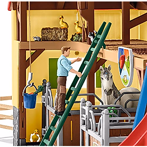 Schleich Farm World, 30-Piece Playset, Farm Toys and Farm Animals for Kids Ages 3-8, Horse Stable 10.5 x 49 x 34.5 cm