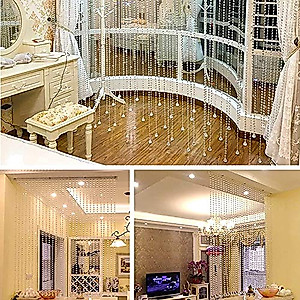 32.8Ft Crystal Beads Chain, Clear Crystal Garland Chandelier Octagon Beads Glass Crystal Chandelier Beads Lamp Chain, K9 Crystal, Not Acrylic, Not Plastic