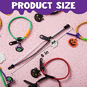 JOYIN 60 PCS Halloween Zipper Bracelets Bulk Set, Friendship Zipper Wristbands for Kids Gift, Halloween Trinkets, Halloween Goodie Bag Fillers, Classroom Prizes