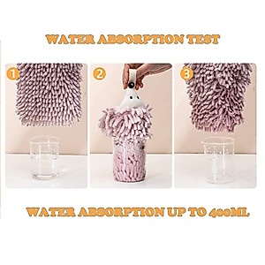 sisiten Chenille Hand Towels for Bathroom 、Kitchen and Bedroom |Hanging Hand Drying Towel with Button Loop | Funny Hedgehog Hand Towel | 4 Packs