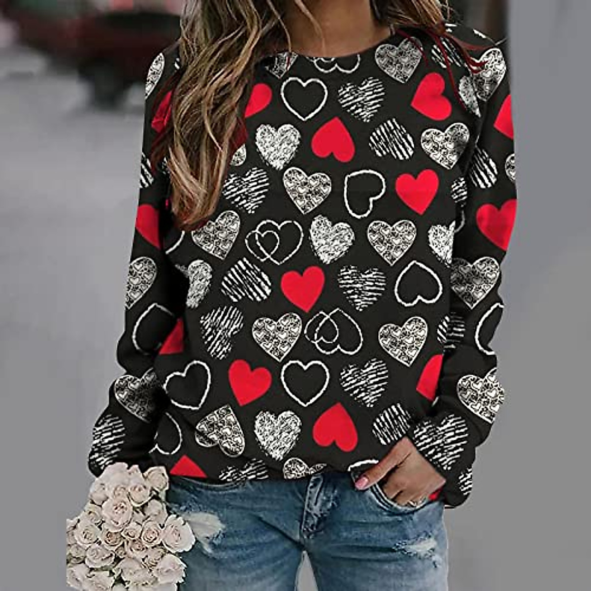 Women Valentines Day Shirt Happy New Year Decorations 2023 Stocking Stuffers for Teens Funny Gifts Under 20 Black