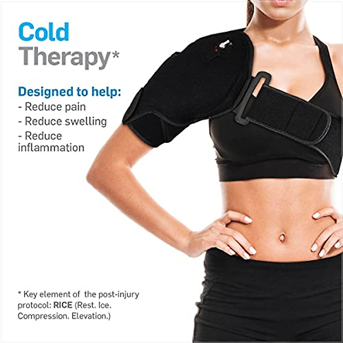 NatraCure Hot or Cold Therapy Shoulder Ice Pack Wrap, Shoulder Brace for Shoulder Pain Relief - (Heating Pad for Rotator Cuff Injuries, Surgery, Gym Injuries, Baseball, Pitching Injuries) - 6032