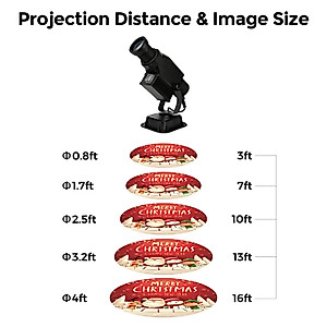 HILITING 15W LED Gobo Projector 1800 Lumens Rotating Logo Projector IP65 Waterproof with Remote Including Free Custom Glass GOBO Personalized Logo Projector for Company Bar Wedding Advertising (Black)