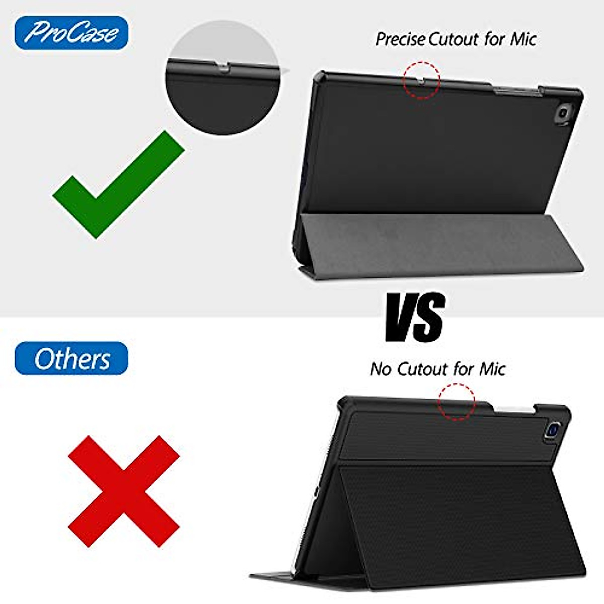 ProCase Smart Case for Galaxy Tab a7 10.4" 2022 2020 (SM-T509 T500 T503 T505 T507), Slim Light Cover Trifold Stand Hard Shell Folio Smart Case for Galaxy Tab A7 10.4 Inch 2022 2020 Tablet -Black