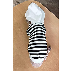 TOMOO Pet and Owner's Parent-Child Matching Hoodie,Black and White Stripe Couple Outfit Attire Pet Sweat Shirts Small Medium Large Dog's Clothes (Black XXL)