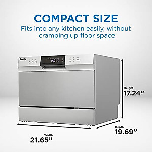 Danby DDW631SDB Countertop Dishwasher with 6 place Settings and Silverware Basket, LED Display, Energy Star