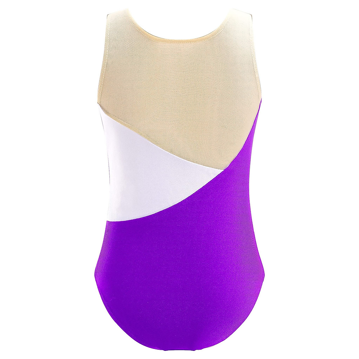 VernLan Gymnastics Leotards for Little Girls One-piece Sparkle Metallic Sleeveless Rhinestone Dancing Athletic Leotards Purple 6 Years