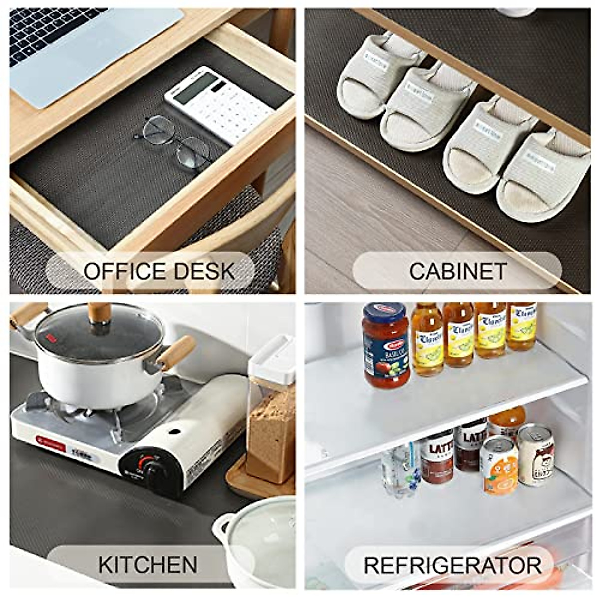 17.7Inx20FT Shelf Liner,Non-Slip Cabinet Liner,Washable,Oil-Resistant and Moisture-Resistant Non-Stick Drawer Shelf Liner,Suitable for cabinets,Shelves,refrigerators,storerooms,desks(Black)