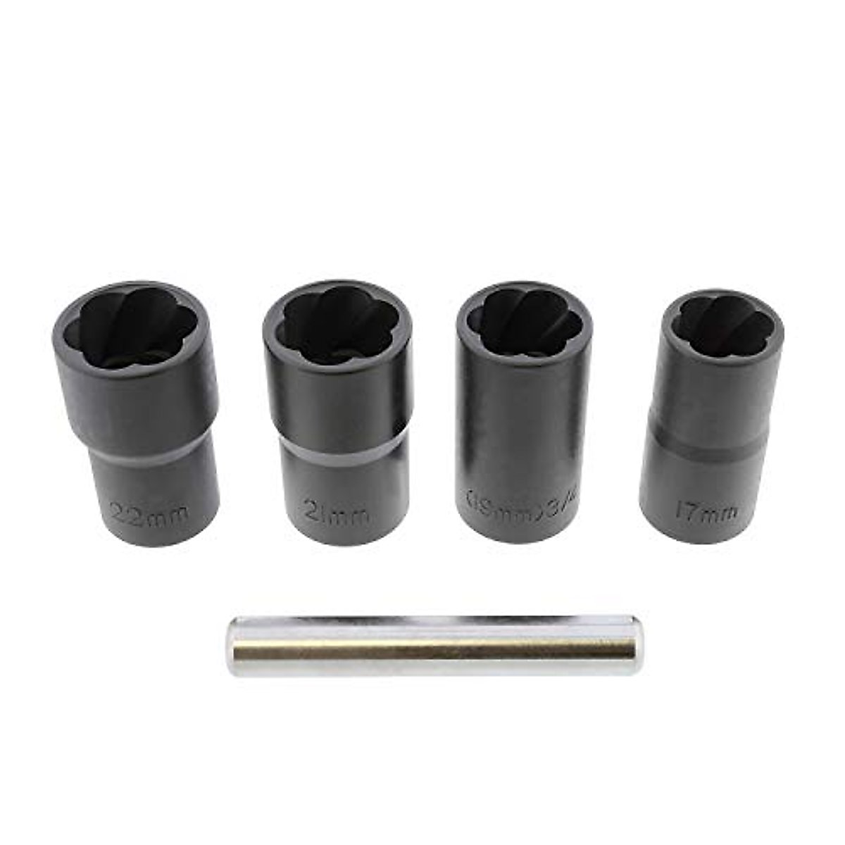 ABN Twist Socket Set Lug Nut Remover Extractor Tool - 5 Piece Metric Bolt and Lug Nut Extractor Socket Tools