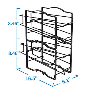 GILLAS 2 Pack Soda Can Organizer Rack for Pantry, Stackable Beverage Soda Can Storage Dispenser Holder for Refrigerator, Cabinet, Black
