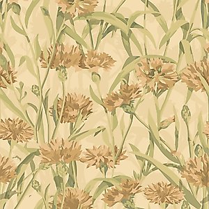 JiffDiff Yellow Floral Wallpaper - Straw Plant Watercolor Chrysanthemum Fleurs Stick on Removable Wallpaper