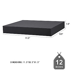 JINMING 12 Gift Boxes with Lids 11x8.5x1.5 Inches Gift Boxes for Clothes, Black Gift Boxes, Apparel Gift Boxes for Father's Day (Matte Black)