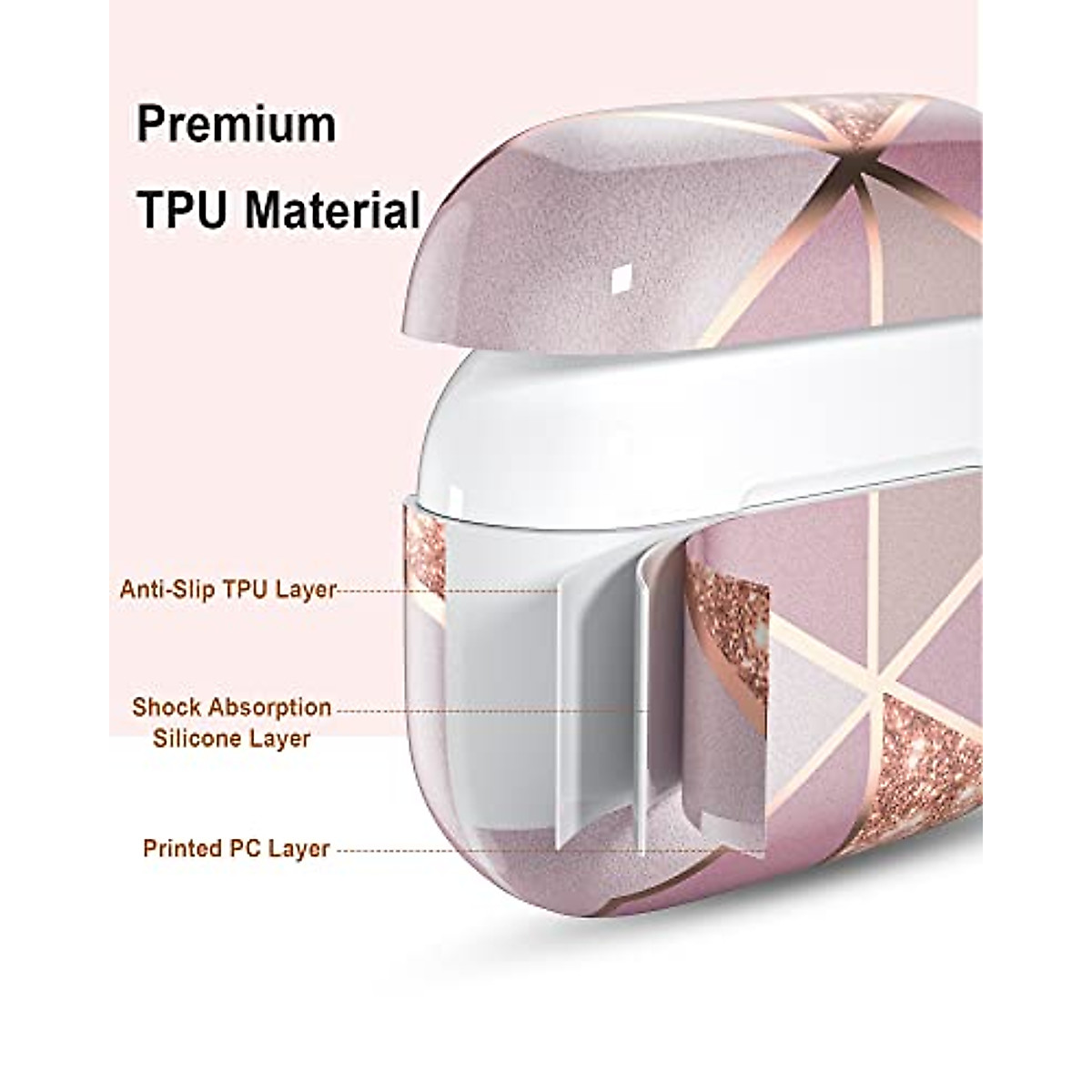 DGege for Airpods Pro Case, Cute Women Airpod Pro 2 Case Cover TPU Protective Skin with Keychain Accessories Compatible with Apple Airpods Pro 1st/2nd Generation Charging Cases, Geometric