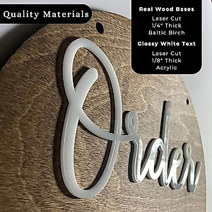 Order Here Pick Up Window Wood & Acrylic Hanging BUSINESS Sign COFFEE SHOP Restaurant Bakery Ice Cream Stand Decor Pick Up Kiosk Retail