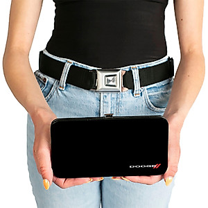 Buckle-Down unisex adults Buckle-down Hinge - Dodge Red Rhombus Black/White/Red Wallet, Multicolor, 7 x 4 US