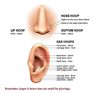 Conch Hoop Ring Hinged Segmet Clicker Seamless Nose Rings Hoops 316L Surgical Steel Rose Gold Septum Jewelry 16G Cartilage Tragus Earrings Helix Rook Daith Ring Lobe Lip Hoop Piercing Jewelry 10mm