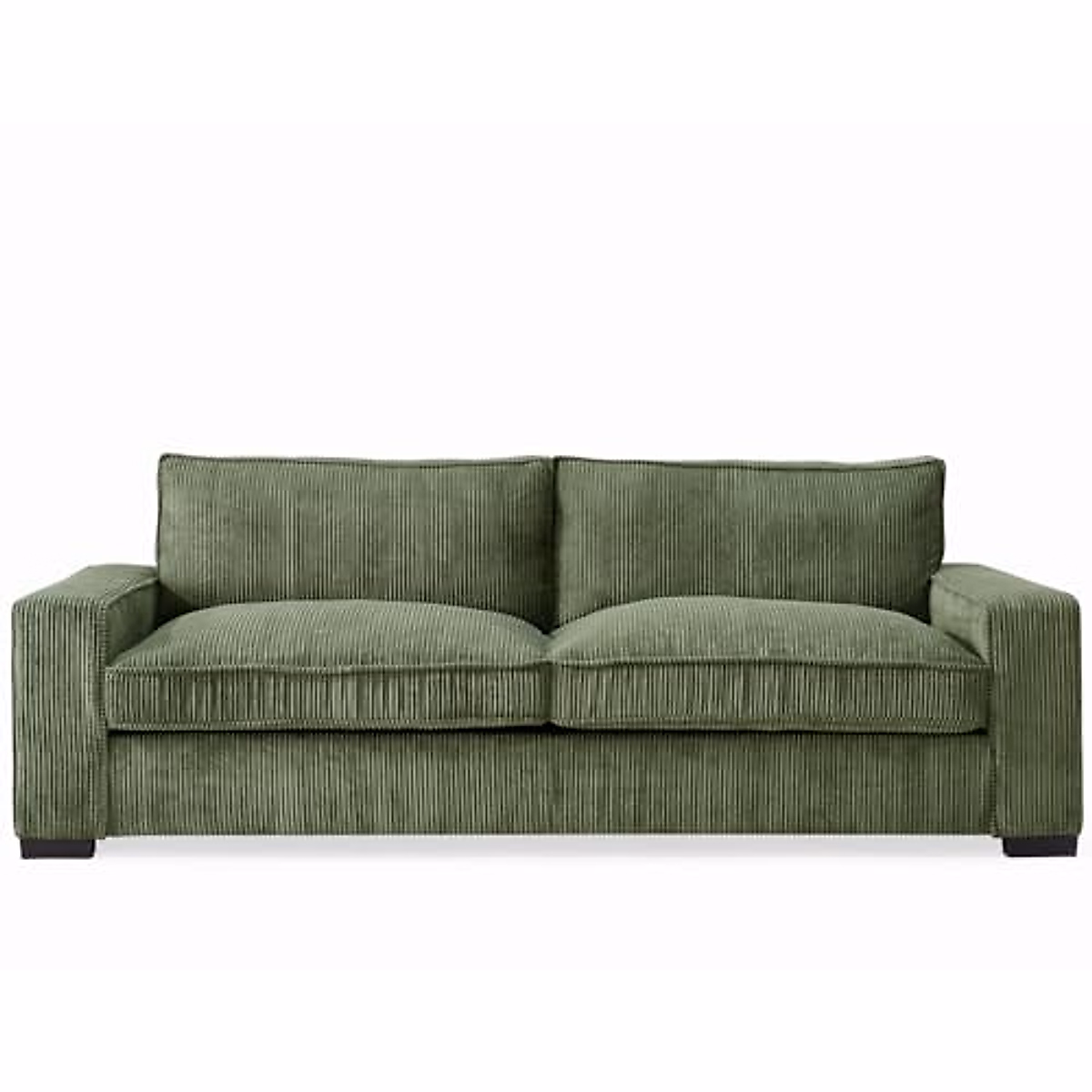 Container Furniture Direct Luxe Corduroy Sofa with Sleek Design, Spacious and Comfortable 3 Seater Couch for Modern Living Room, Ideal for Entertainment and Cozy Moments, Large, Green