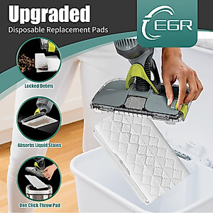 EGR 22 Pack Vacmop Pads Refills for Shark, Disposable Vacmop Replacement Pads Compatible with Shark Vacmop VM252 VM251 VM200 VM190 VM250 VC205 Vacuum Mops