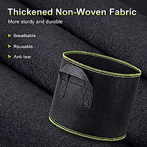 DECORLIFE 12-Pack Grow Bags, 3 Gallon Thickened Nonwoven Fabric Pots with Handles, Black, Come with Plant Labels