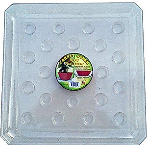 CWP SQDS-1400 Heavy Gauge Footed Square Carpet Saver Saucer, 14-Inch by 14-Inch, Clear (Pack of 2)