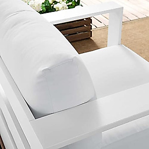 Modway Tahoe Modern Fabric/Aluminum Outdoor Armchair in White